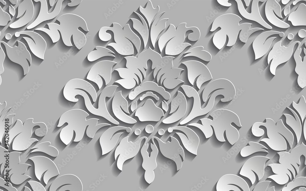 Vector damask seamless pattern background. Elegant luxury texture for ...