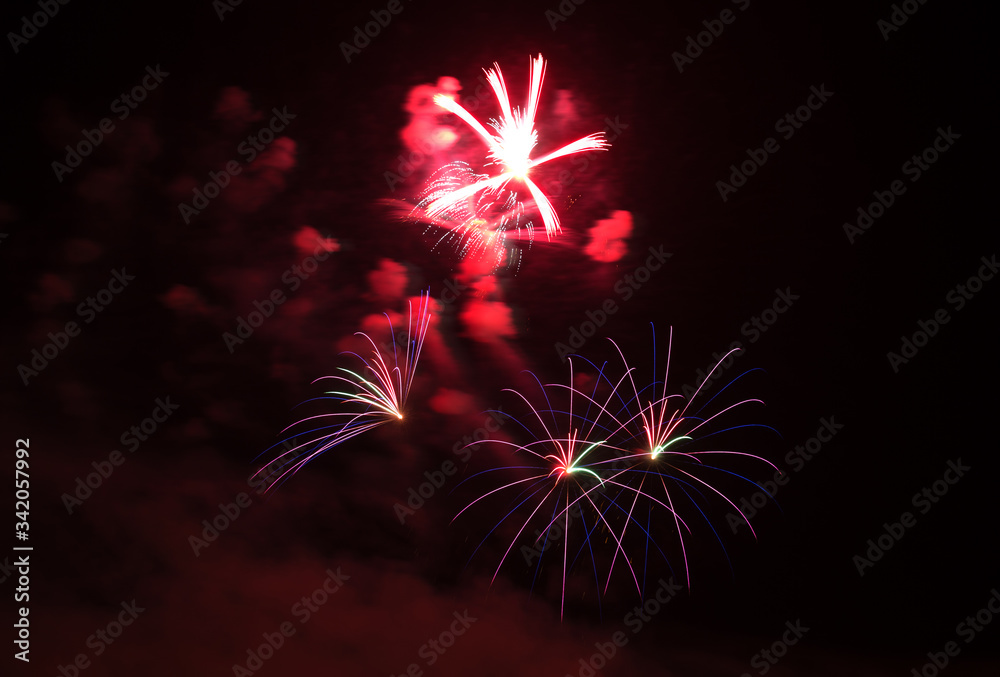 Dazzling Fireworks on Bahrain National day Stock Photo | Adobe Stock