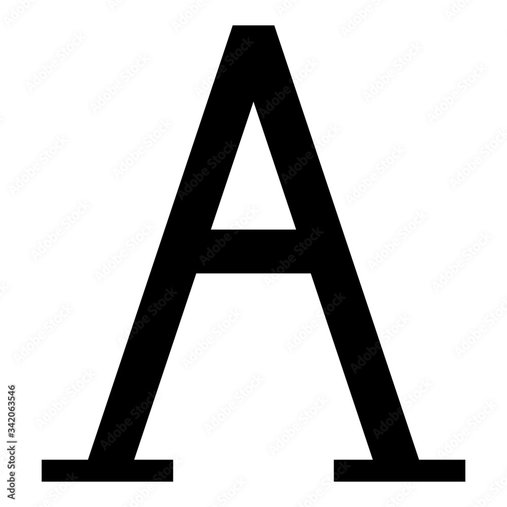 Alpha greek symbol capital letter uppercase font icon black color ...