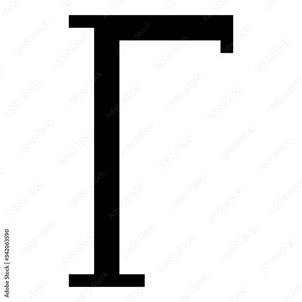 Gamma greek symbol capital letter uppercase font icon black color ...