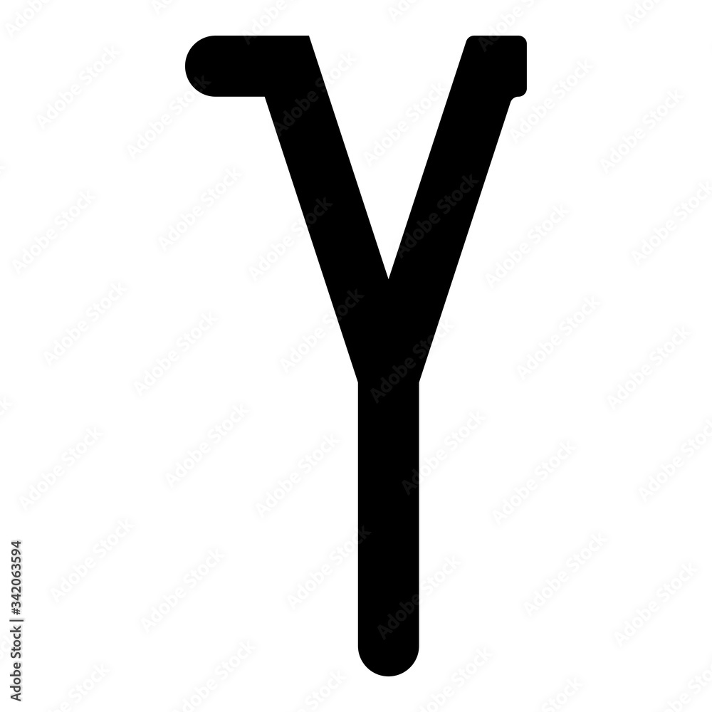 Gamma greek symbol small letter lowercase font icon black color vector ...