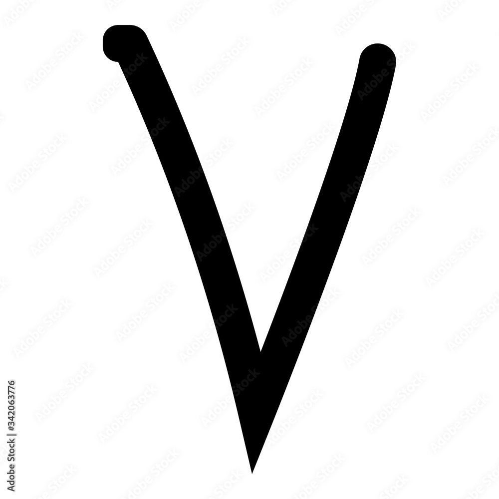 Nu greek symbol small letter lowercase font icon black color vector ...