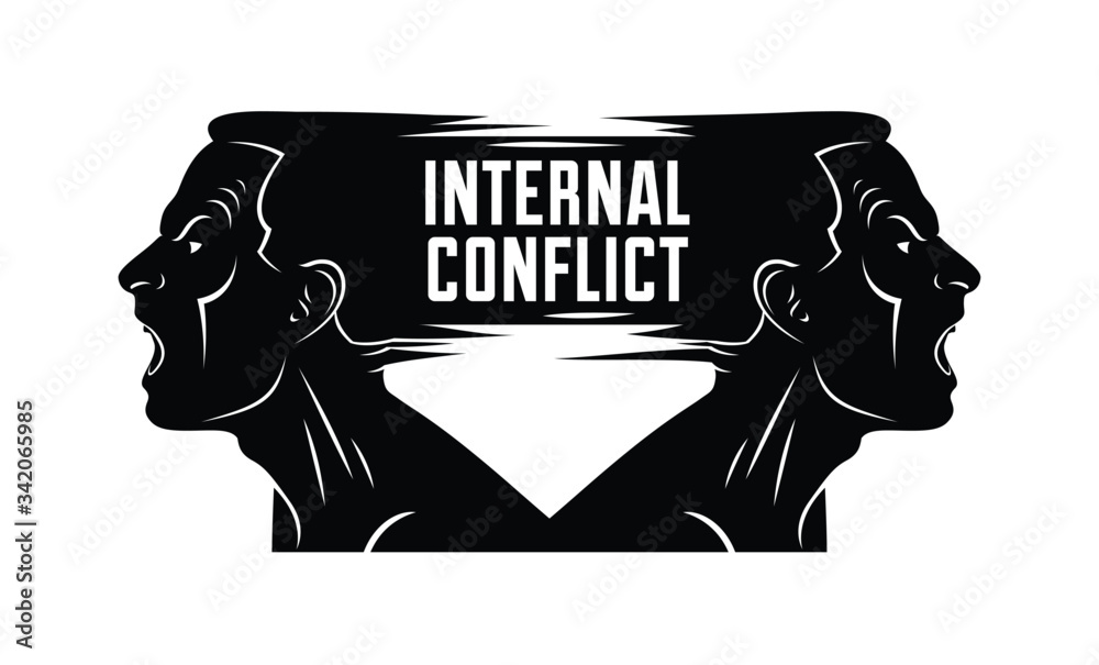 Ambivalence inner conflict and bipolar disorder mental health vector ...