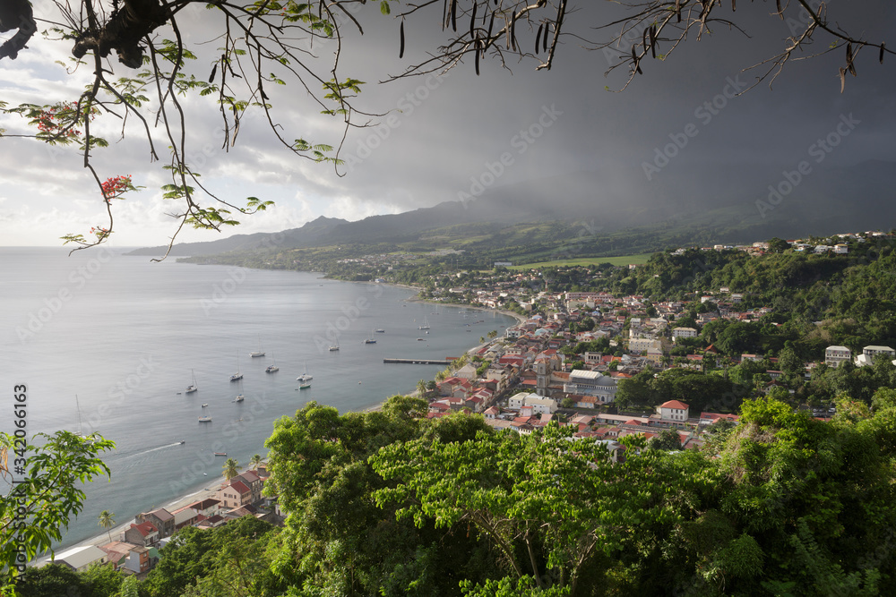 The village of Saint Pierre on the island of Martinique. Stock Photo ...