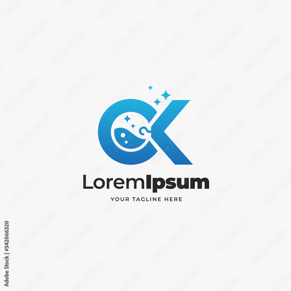 OK clean logo design vector Stock Illustration | Adobe Stock