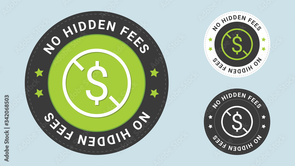 No hidden fees stamp vector illustration. Vector certificate icon ...