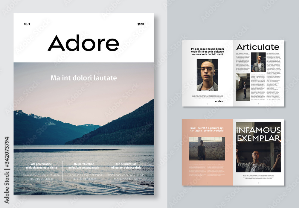 Minimal Magazine Layout Stock Template | Adobe Stock