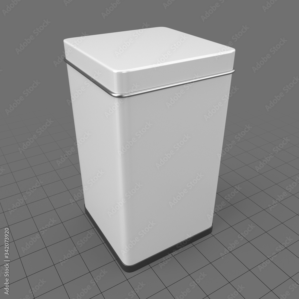 Rectangular metal tin can 2 Stock 3D asset | Adobe Stock