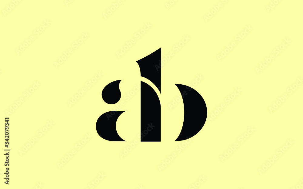 ab or ba and a, b Lowercase Letter Initial Logo Design, Vector Template ...