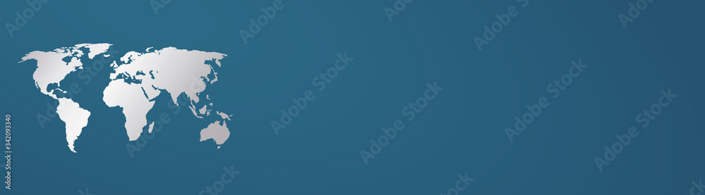 silver world map on blue gradient background Stock Vector | Adobe Stock