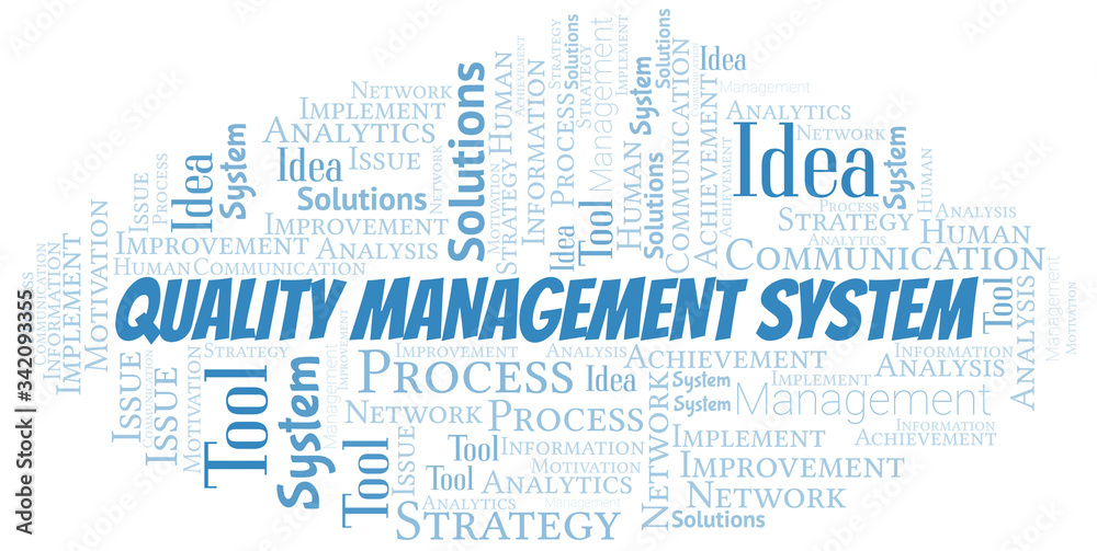 Quality Management System typography vector word cloud. Stock Vector ...