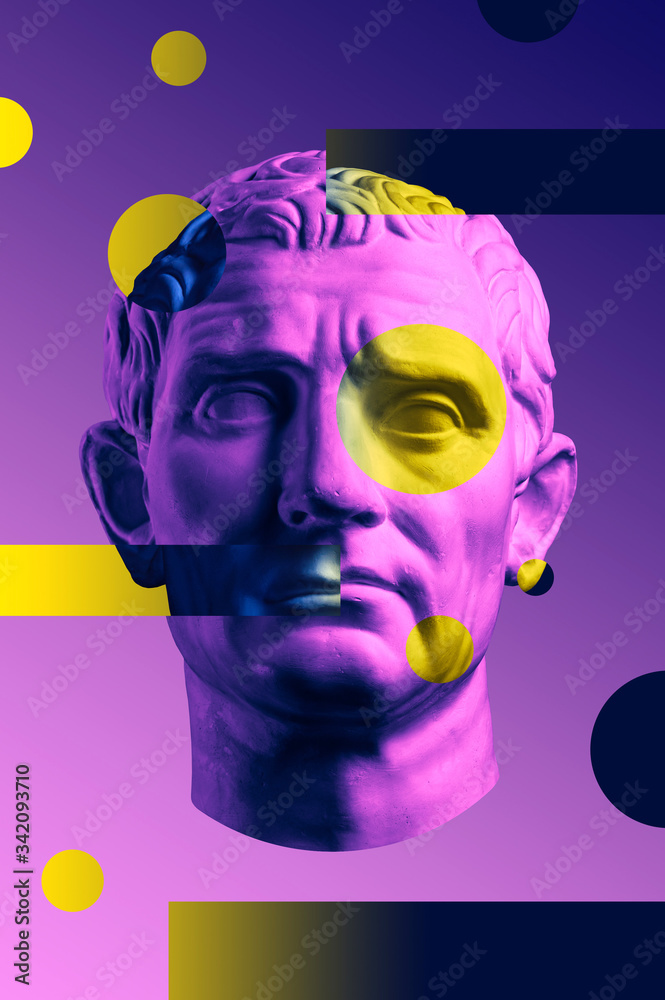 Statue of Guy Julius Caesar Octavian Augustus. Creative concept ...