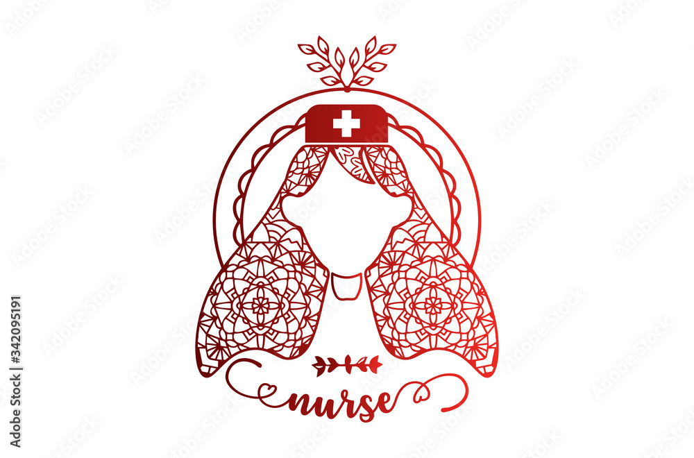 Vector of Nurse Mandala style with Typography Nurse. Concept for news ...