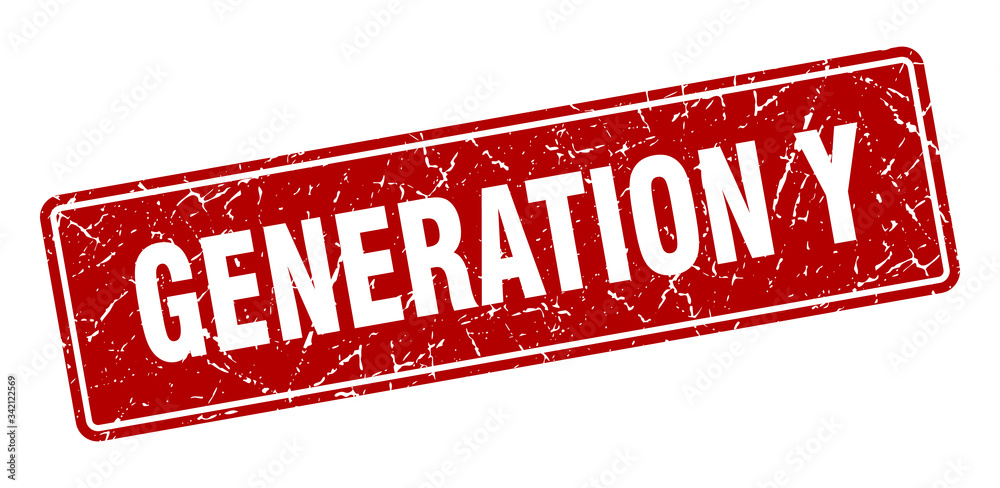 Vetor de generation y stamp. generation y vintage red label. Sign do ...