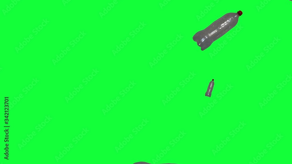 group of plastic bottles animation, editable green screen -Chroma key ...