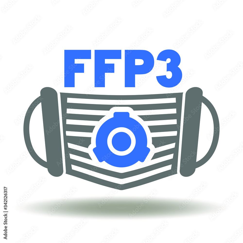 Medical Safety Mask FFP3 Icon Vector. Protective Breathing Quality ...