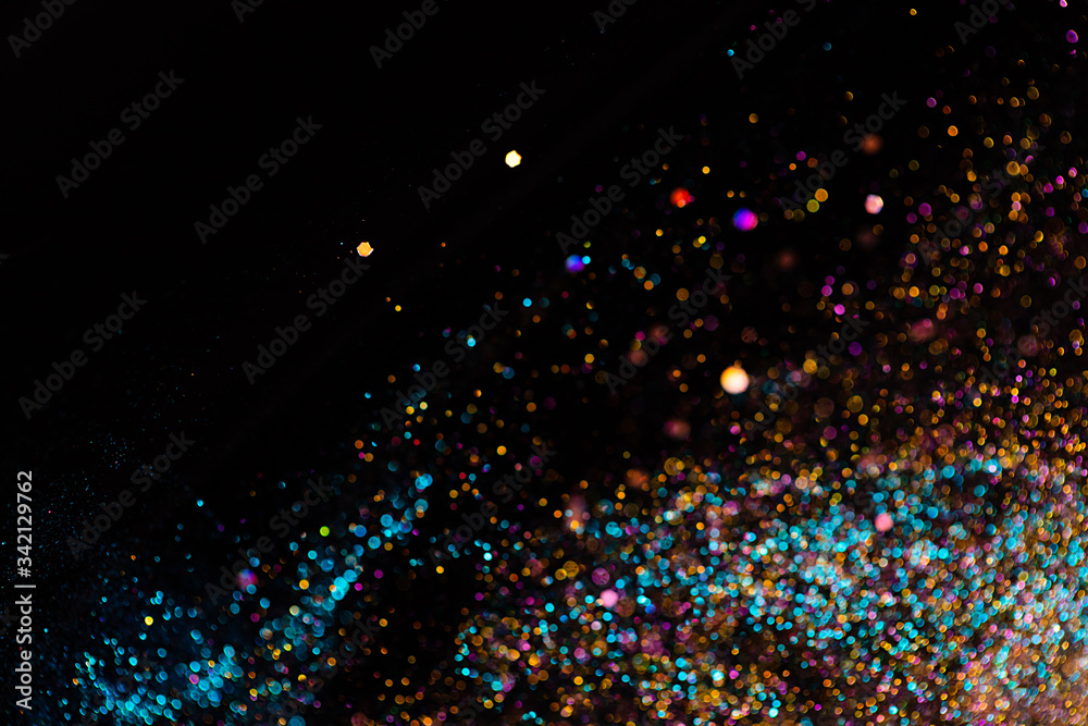 Festive bokeh lights background, abstract sparkle backdrop with circles ...