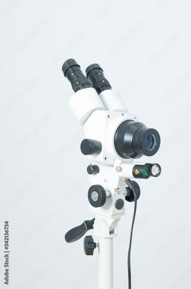 Colposcope on a white background in the gynecological office Stock ...