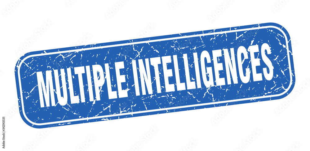 multiple intelligences stamp. multiple intelligences square grungy blue ...