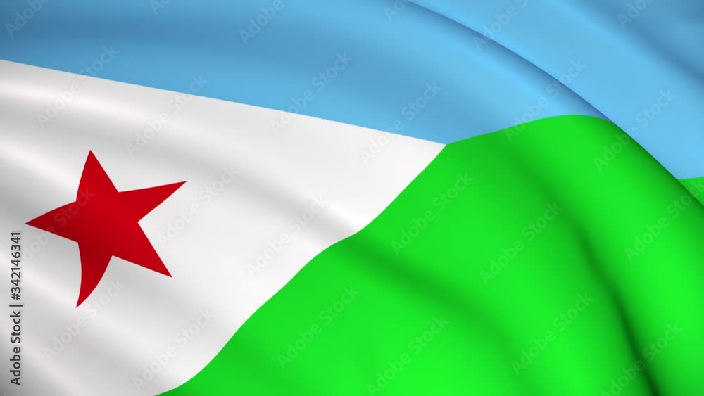 Djibouti National Flag - 4K seamless loop animation of the Djiboutian ...