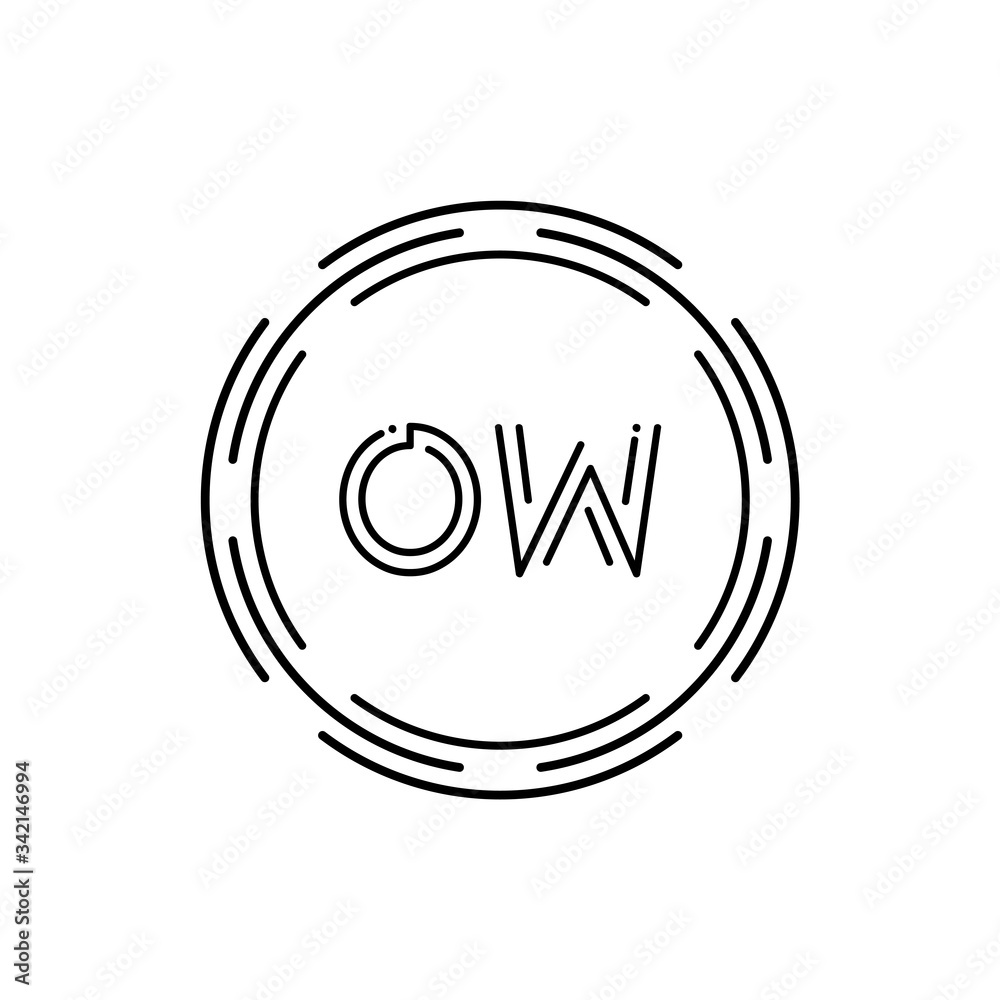 Initial Monogram Letter OW Logo Design Vector Template. Digital ...