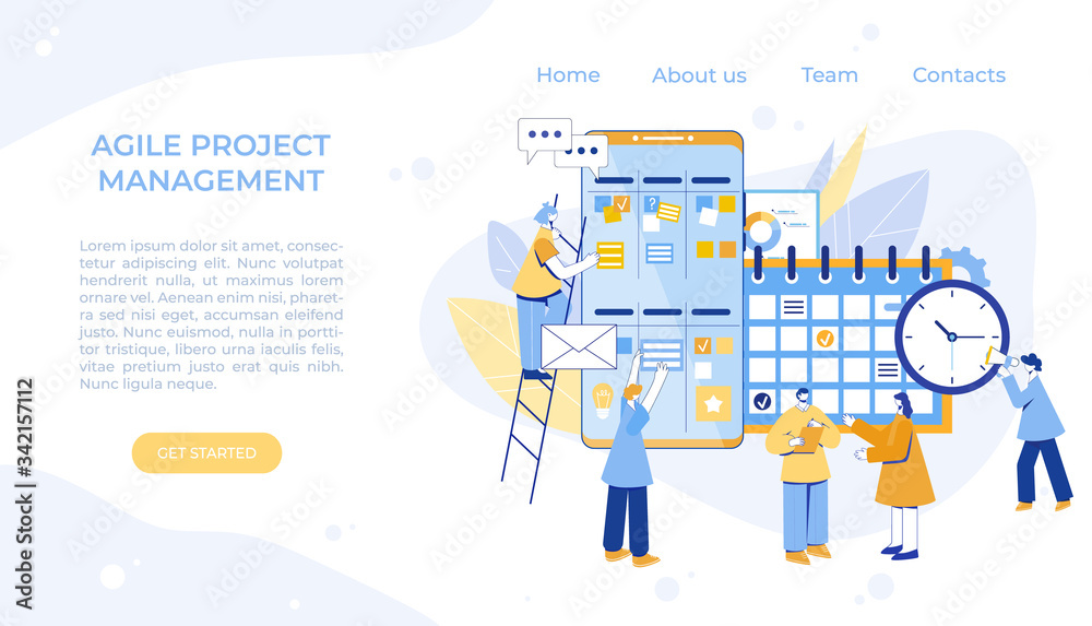 Agile project management process. Communication, teamwork, business ...