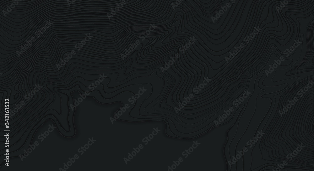 Map line of topography. Mountain hiking.Dark concept with space for ...