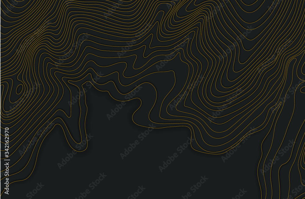 Map line of topography. Mountain hiking.Dark concept with space for ...