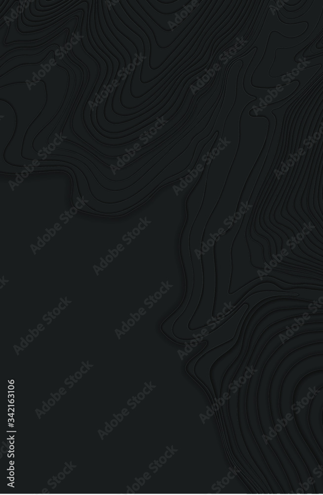 Map line of topography. Mountain hiking.Dark concept with space for ...