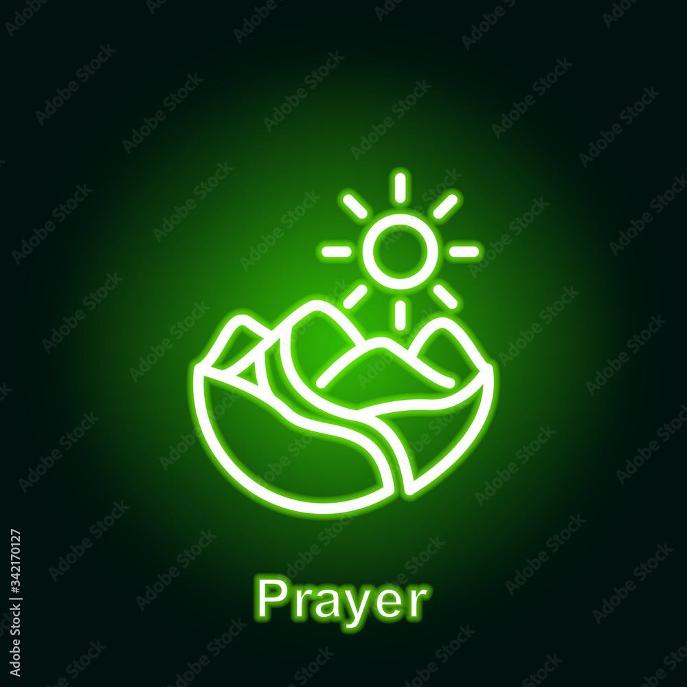 Ramadan prayer outline neon icon. Element of Ramadan day illustration ...