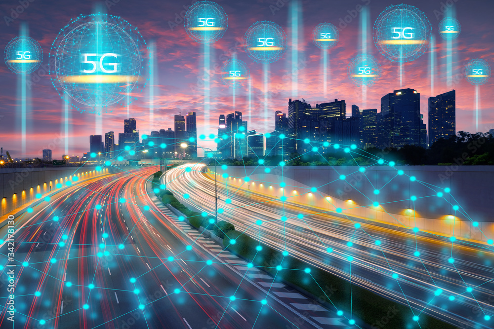 Wireless technology, telecommunication concept, Smart city connect by ...