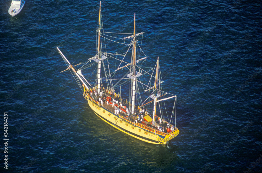 100 tall ship sailing down the Hudson River during the 100 year ...