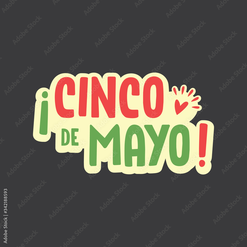 Cinco de mayo. Traditional mexican may 5th fest badge. Lettering phrase ...