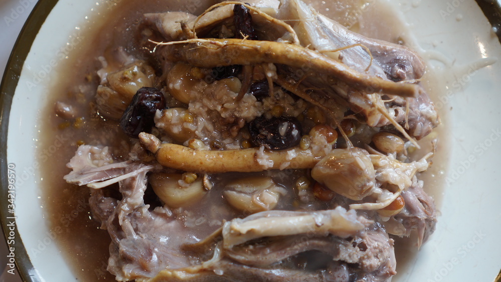 Famous Boiled Duck with Rice and MedicinalHerbs (hanbang ori baeksuk ...