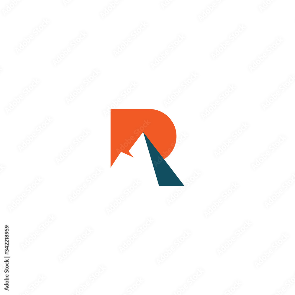 Logo of R with rock mountain shaped Stock Vector | Adobe Stock