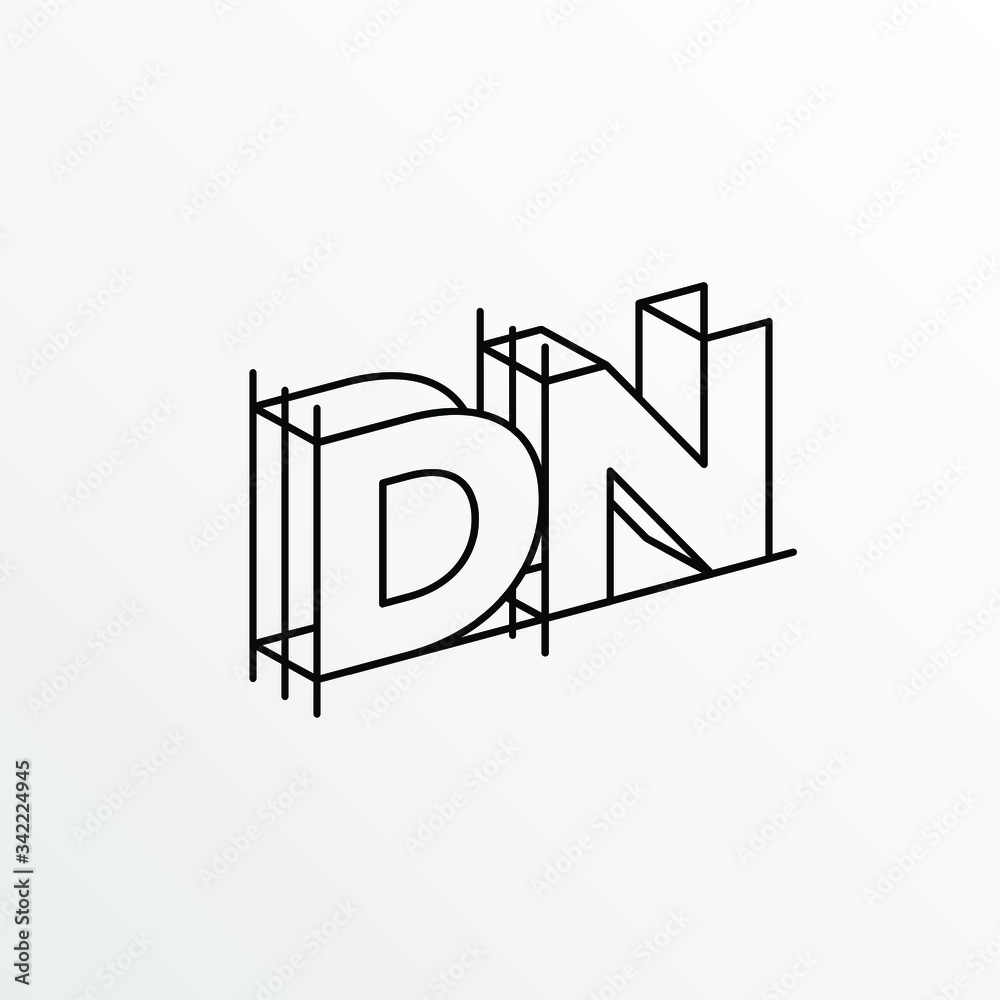 Initial Letter DN with Architecture Graphic Logo Design Stock Vector ...