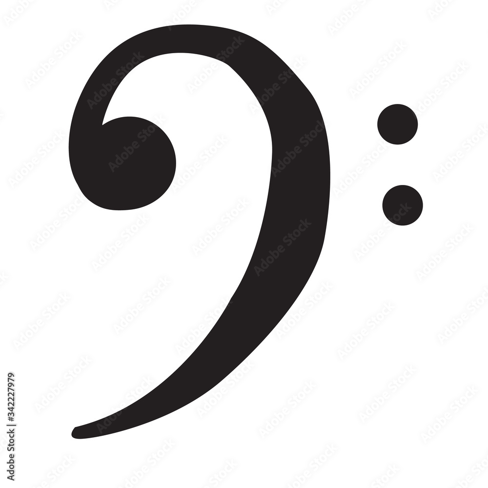 F clef icon on white background. flat style. bass clef icon for your ...