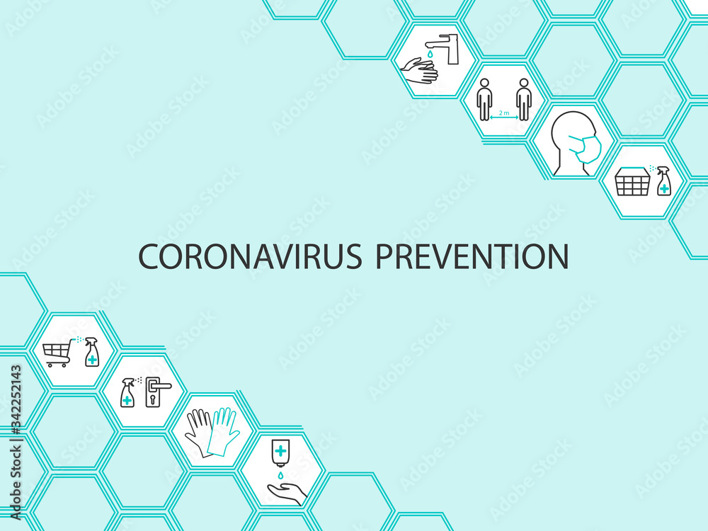 Coronavirus prevention background - the use of a medical mask and ...