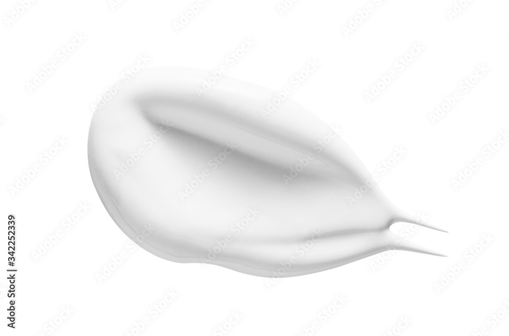 White cosmetic beauty cream smear smudge swipe isolated on white. Skin ...