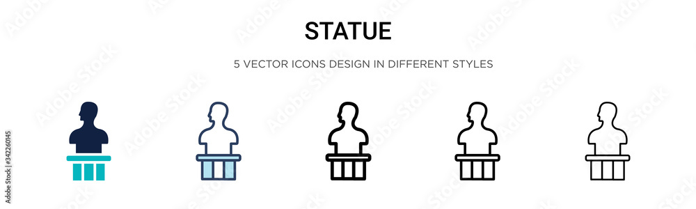 Statue icon in filled, thin line, outline and stroke style. Vector ...