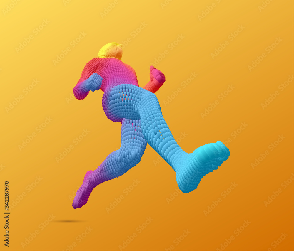 Running man or marathon runner. 3D human body model. Design for sport ...