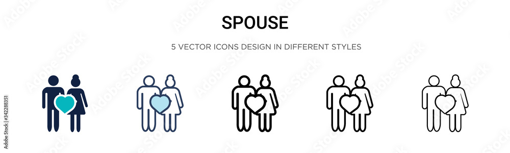 Spouse icon in filled, thin line, outline and stroke style. Vector ...