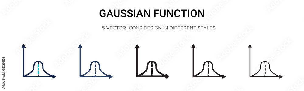 Gaussian function icon in filled, thin line, outline and stroke style ...