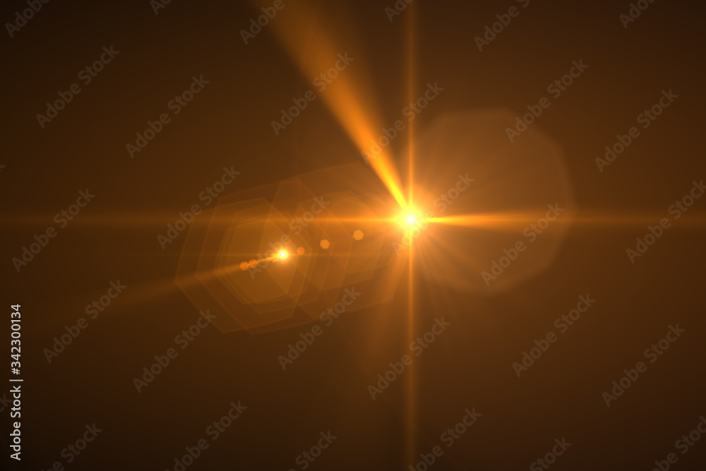 Beautiful optical lens flare effect Golden sun light... Stock Photo ...