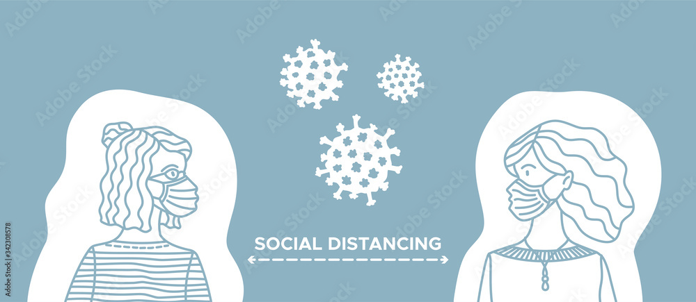 Keep social distancing Stock Vector | Adobe Stock