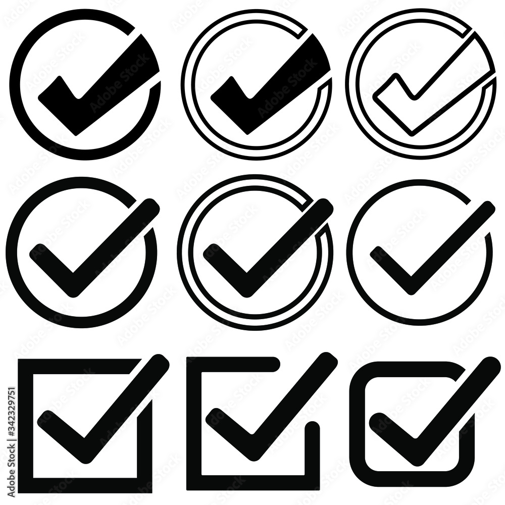 approved illustration symbol collection, check mark list icons vector ...