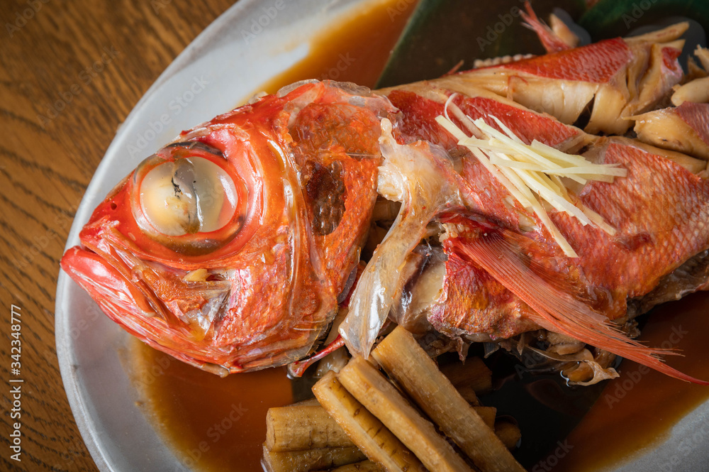 Kinmedai, simmered japanese fish cuisine foto de Stock | Adobe Stock