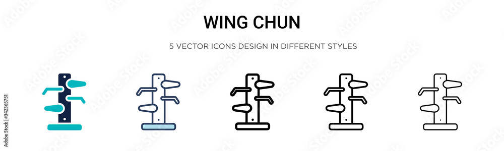 Vetor de Wing chun icon in filled, thin line, outline and stroke style ...