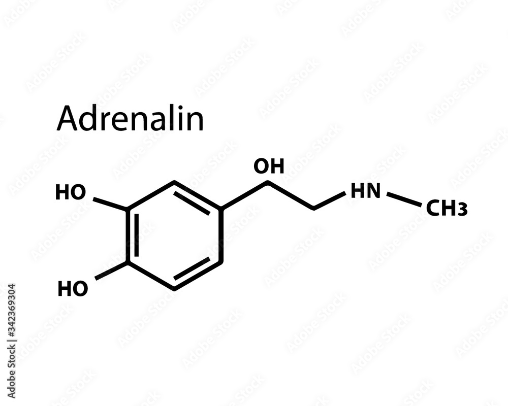 Adrenalin hormone structure illustration Stock Vector | Adobe Stock