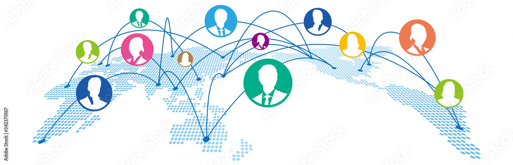 Communications network map of the world Stock Vector | Adobe Stock